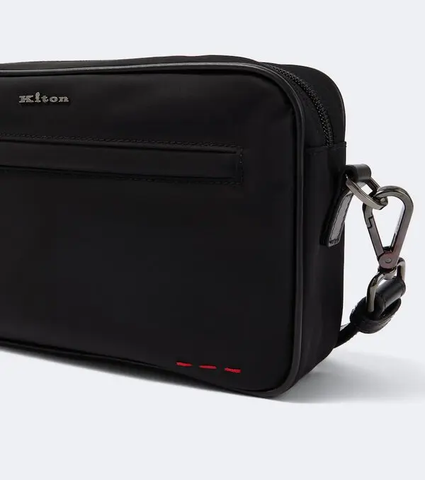 Kiton Leather-trimmed Toiletry Bag