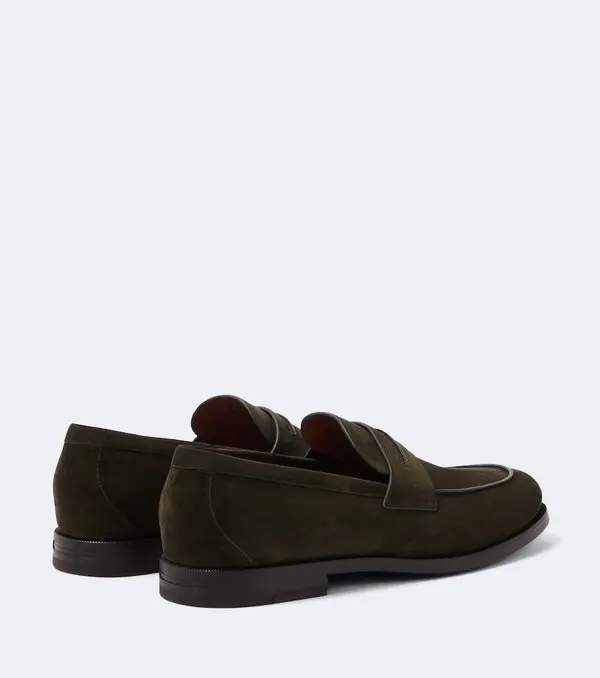 Zegna Suede Penny Loafers