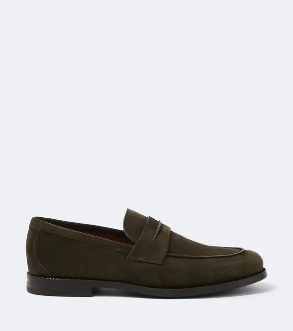 Zegna Suede Penny Loafers