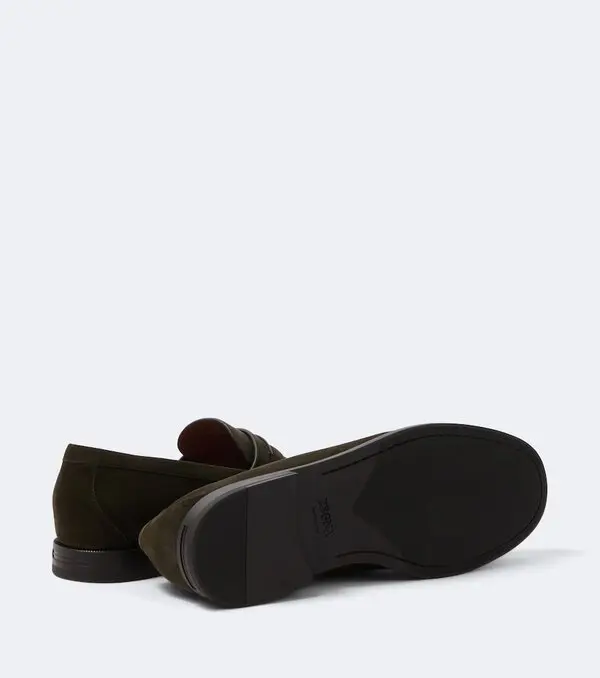 Zegna Suede Penny Loafers
