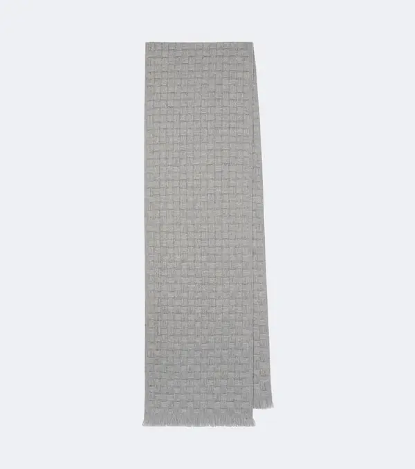 Bottega Veneta Intrecciato Cashmere Scarf - Grey