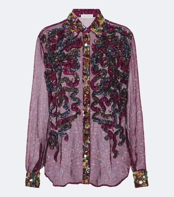 Dries Van Noten Embellished Embroidered Shirt - Multicoloured