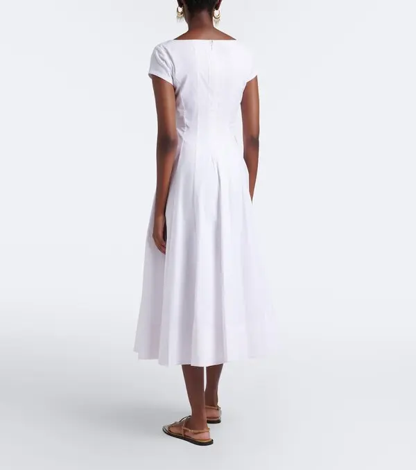 Staud Wells Cotton Poplin Midi Dress