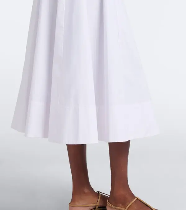 Staud Wells Cotton Poplin Midi Dress