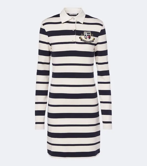 Acne Studios Striped Cotton-blend Jersey Polo Dress - Multicoloured