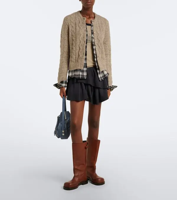 Acne Studios Layered Alpaca, Yak And Wool-blend Cardigan