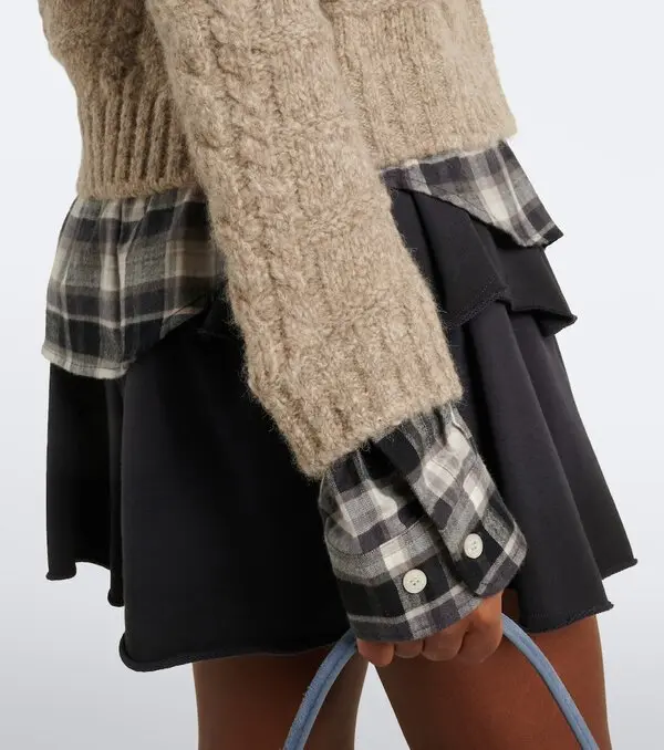 Acne Studios Layered Alpaca, Yak And Wool-blend Cardigan