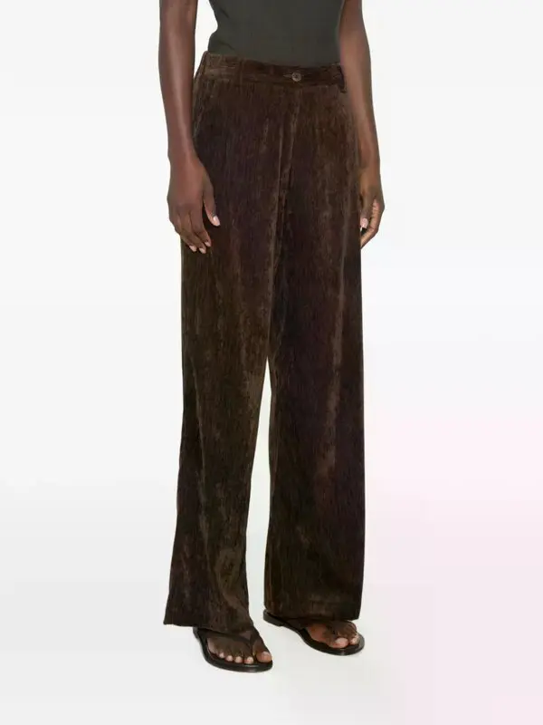 VIRGINIA BIZZI Corduroy-effect Wide-leg Trousers