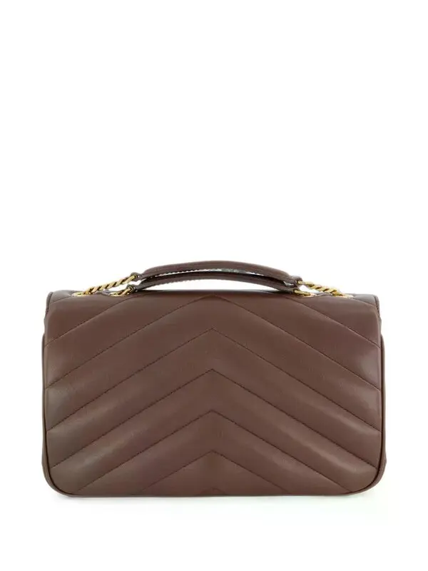 Saint Laurent Loulou Chevron-quilted Leather Shoulder Bag - Brown