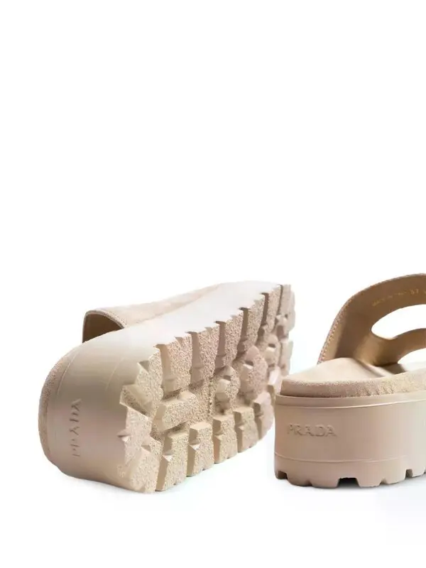 Prada Buckle-fastening Leather Platform Sandals