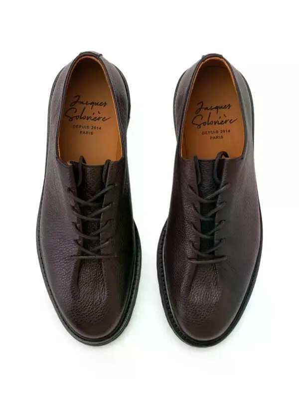 JACQUES SOLOVIERE Edouard Lug Pebbled Leather Sneakers