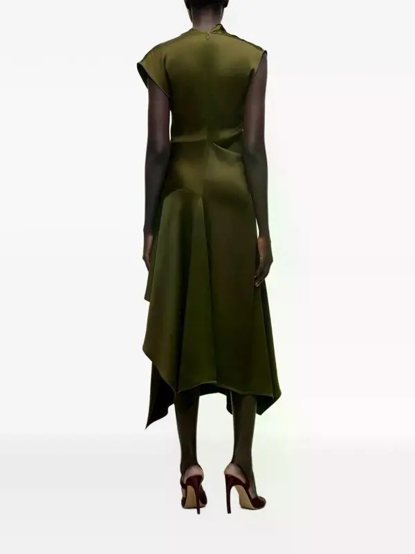 Victoria Beckham Draped Satin Midi Dress - Green