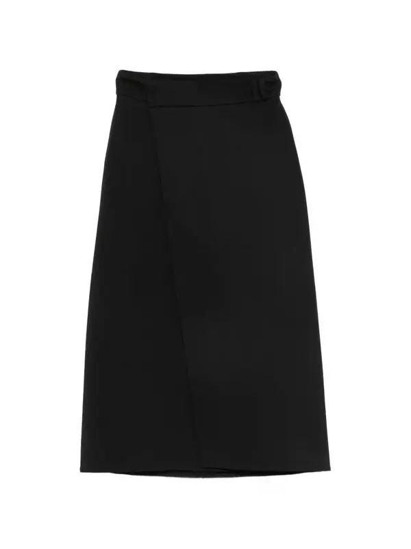 Alpha Studio Belted Wrap Midi Skirt - Black