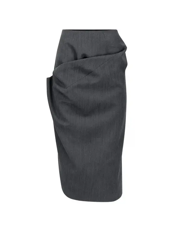 Victoria Beckham Asymmetric Draped Midi Skirt