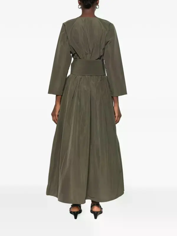 CO.GO Belted Pleated Maxi Dress