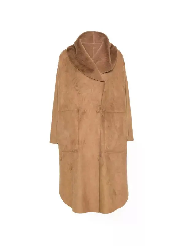 COLLECTION PRIVEE? Oversized Faux-shearling Coat With Shawl Collar