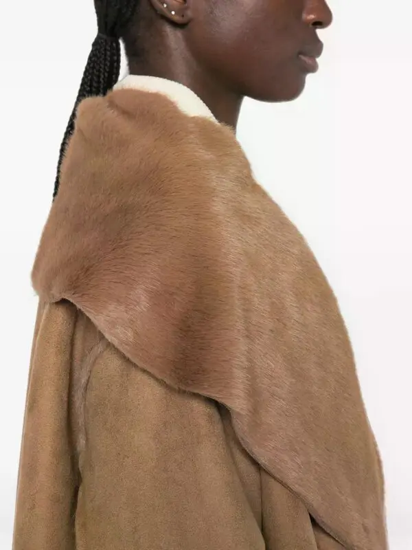 COLLECTION PRIVEE? Oversized Faux-shearling Coat With Shawl Collar
