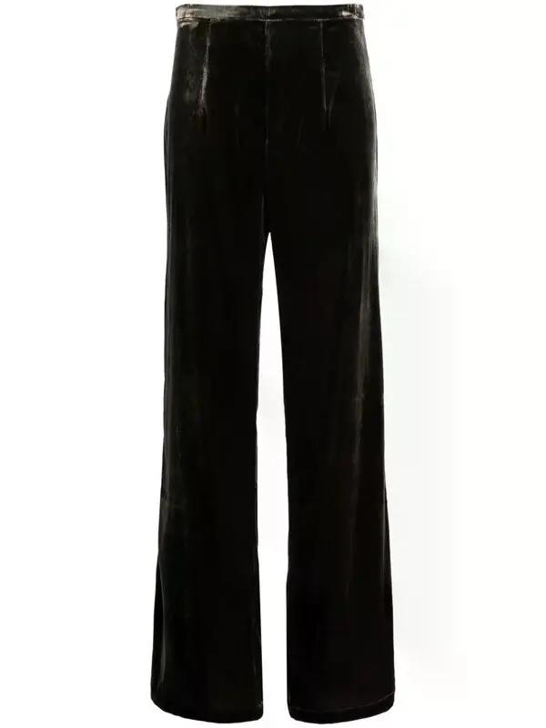 Le Kasha High-waisted Flared Velvet Effect Trousers