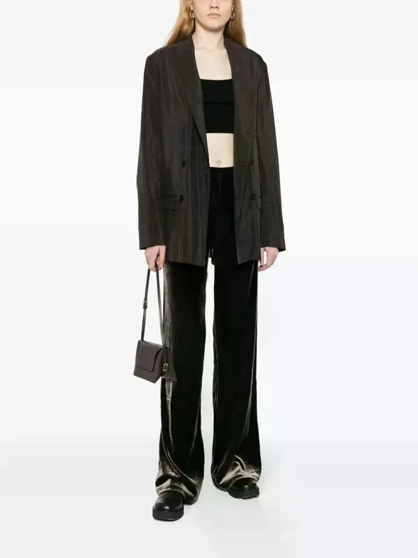 Le Kasha High-waisted Flared Velvet Effect Trousers