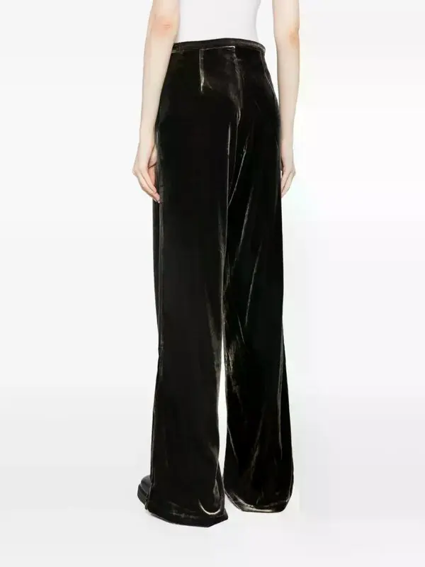 Le Kasha High-waisted Flared Velvet Effect Trousers