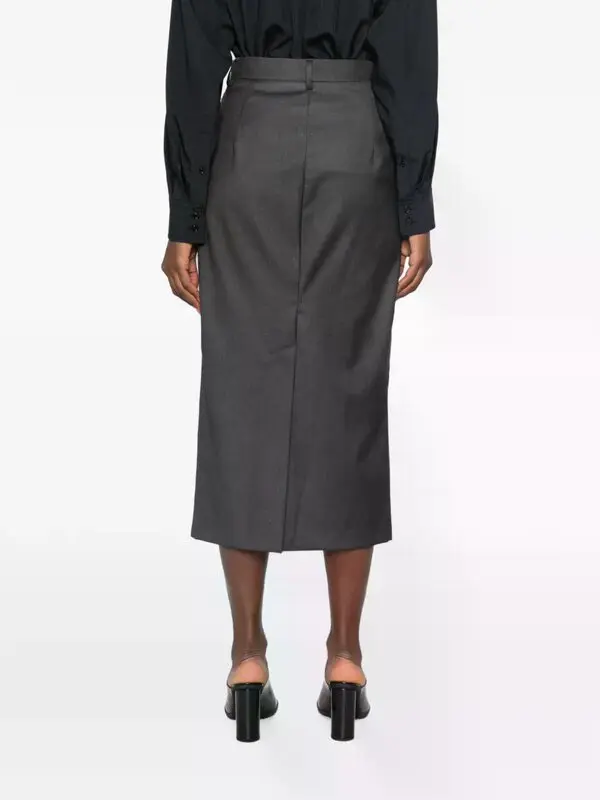 Alpha Studio Pleated-details Midi Skirt