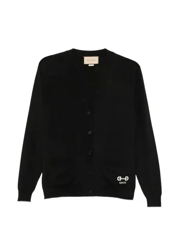 Gucci Embroidered Wool V-neck Cardigan