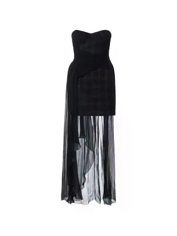Elisabetta Franchi Tweed Mini Dress With Sash