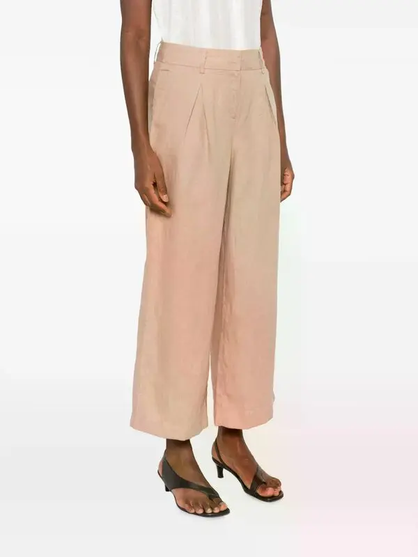 MAISON123 Pleated Cropped Palazzo Trousers