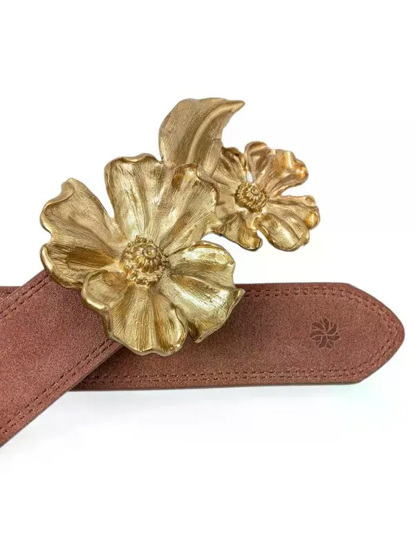 HOSS INTROPIA Lidia Flower-buckle Suede Belt