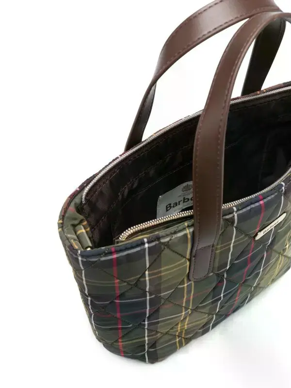 Barbour Mini Quilted Tartan-pattern Tote Bag