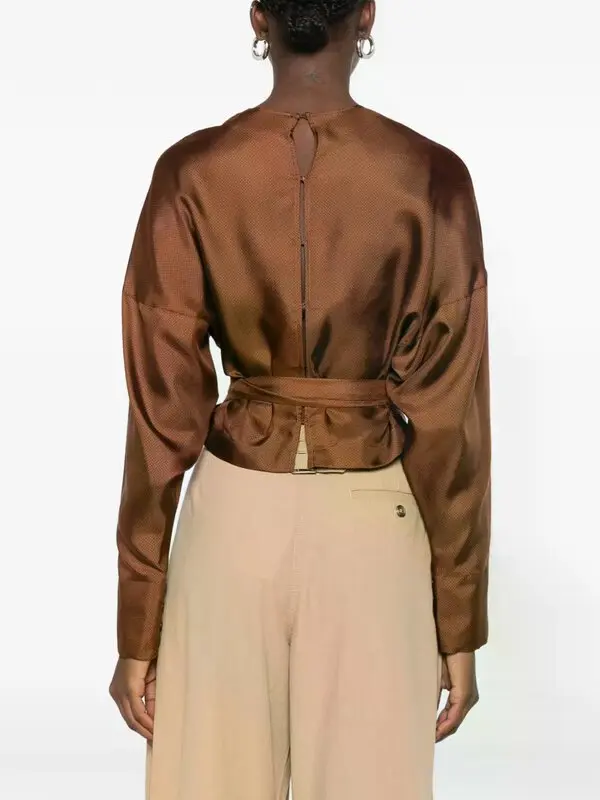 CO.GO Satin-finish Tie-waist Top