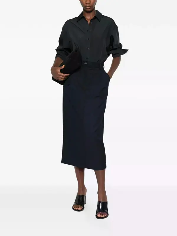 Alpha Studio Pleated-details Midi Skirt
