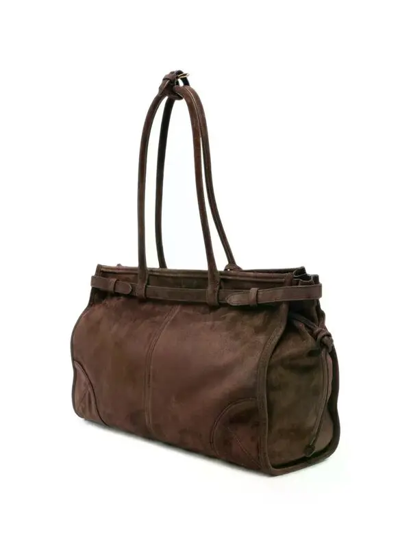 Prada Belted Suede Tote Bag
