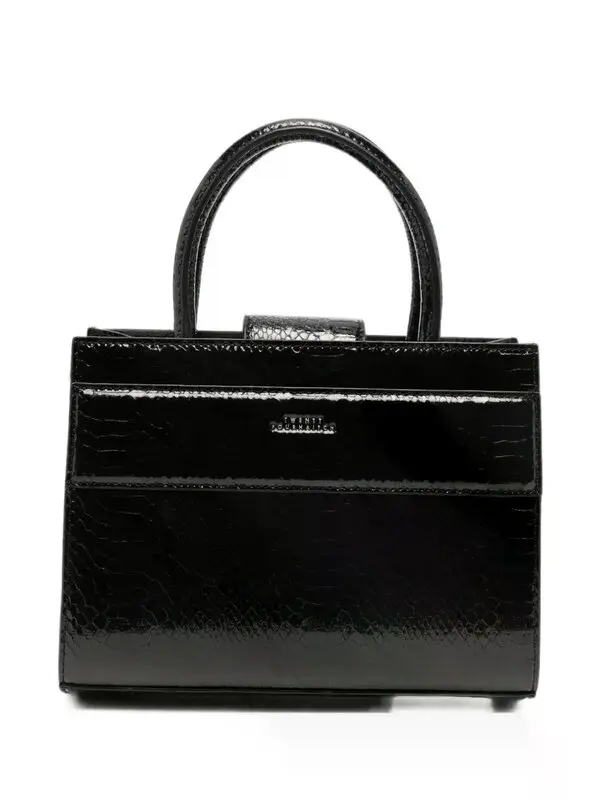 TWENTY FOURHAITCH Serene Python-effect Patent Tote Bag - Black