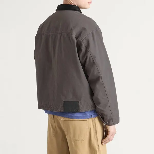 FRIZMWORKS Heavy Canvas Work Jacket With Leather Collar