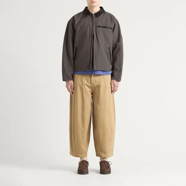 FRIZMWORKS Heavy Canvas Work Jacket With Leather Collar