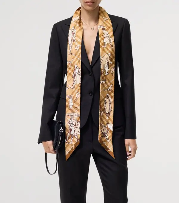 Burberry Silk Paws On Parade Skinny Scarf