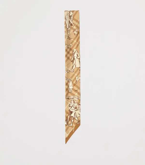 Burberry Silk Paws On Parade Skinny Scarf