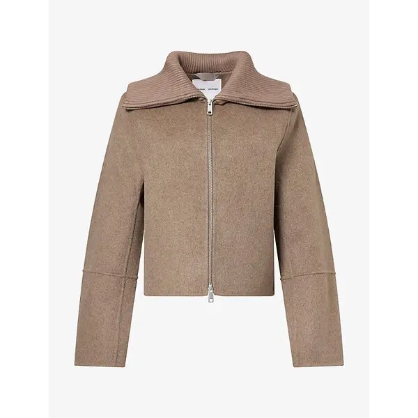 SAMSOE SAMSOE Sacleo Cropped Wool-blend Jacket - Gray