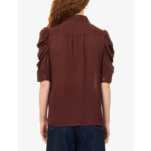 FRAME The Gillian Puff-sleeve Silk Top