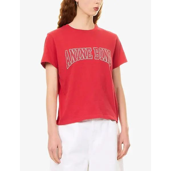 ANINE BING Shelley Logo-print Cotton T-shirt