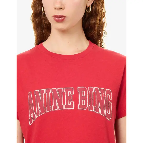 ANINE BING Shelley Logo-print Cotton T-shirt