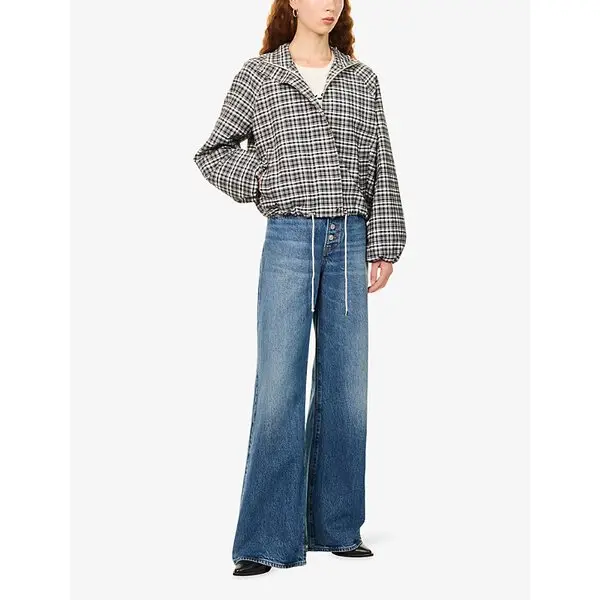 FRAME Wide Leg Exposed Button Jeans