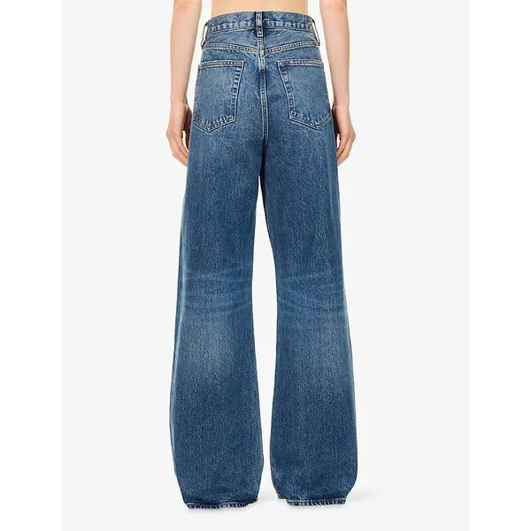 FRAME Wide Leg Exposed Button Jeans