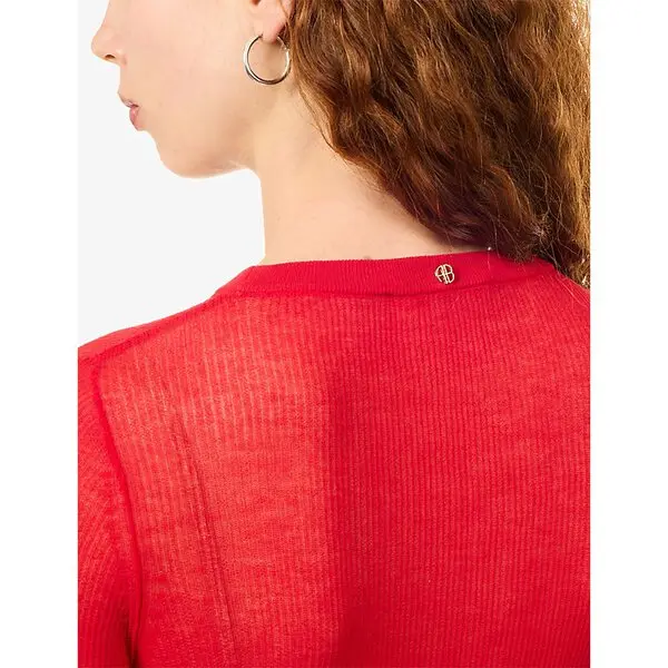 ANINE BING Sheer Knit Cotton-blend Jumper