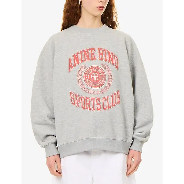 ANINE BING Miles Logo-print Cotton-blend Sweatshirt