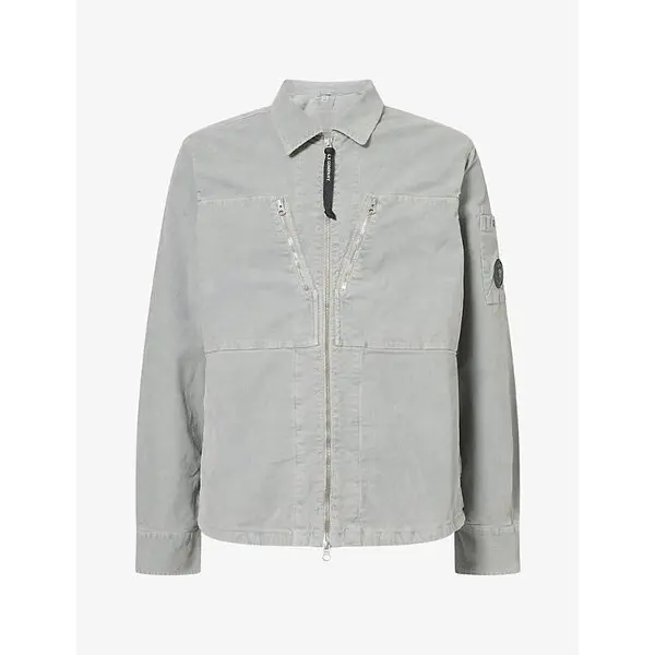 C.P. COMPANY Corduroy Lens Zipped Stretch-cotton Jacket
