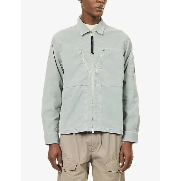 C.P. COMPANY Corduroy Lens Zipped Stretch-cotton Jacket