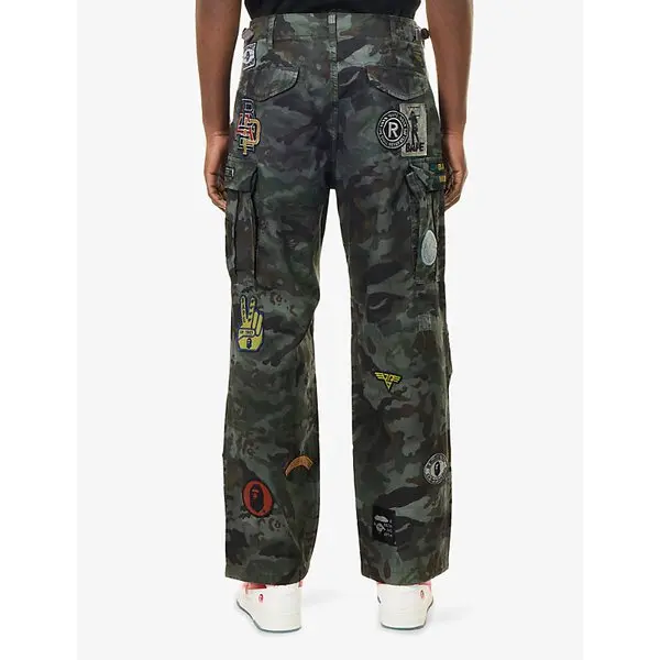 A BATHING APE Hybrid Camo-print Cargo Cotton Trousers