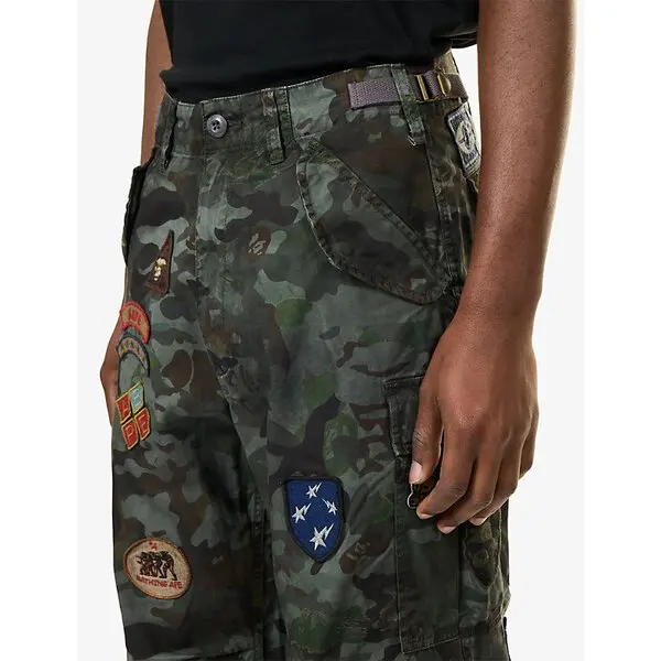 A BATHING APE Hybrid Camo-print Cargo Cotton Trousers
